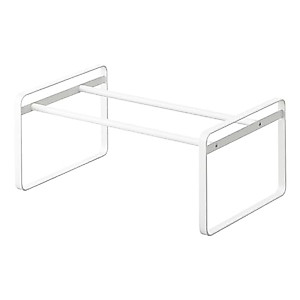 Yamazaki Home Adjustable Shoe Rack-Spacesaving Storage Solution, One Size, White