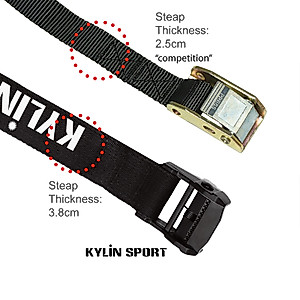 KYLIN SPORT Gymnastic Rings with Adjustable Straps Heavy Duty Exercise Gym Rings for Pull Ups and Dips,Cross-Training Workout,Strength Training, Fitness (Wooden)