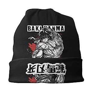 Anime Baki The Grappler Baki Hanma Beanie Hat for Men and Women Summer Thin Hats Knit Skull Black