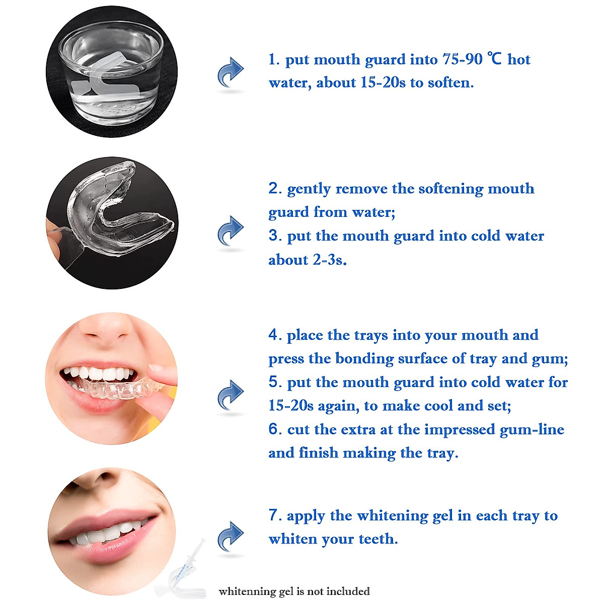 4pcs/Set Thermoform Moldable Dental Mouth Guard Teeth Protector, Whitening Kits Teeth Trays Dental Braces, Whitener Mouth Guard Oral Care Hygiene Bleaching Tooth Tool