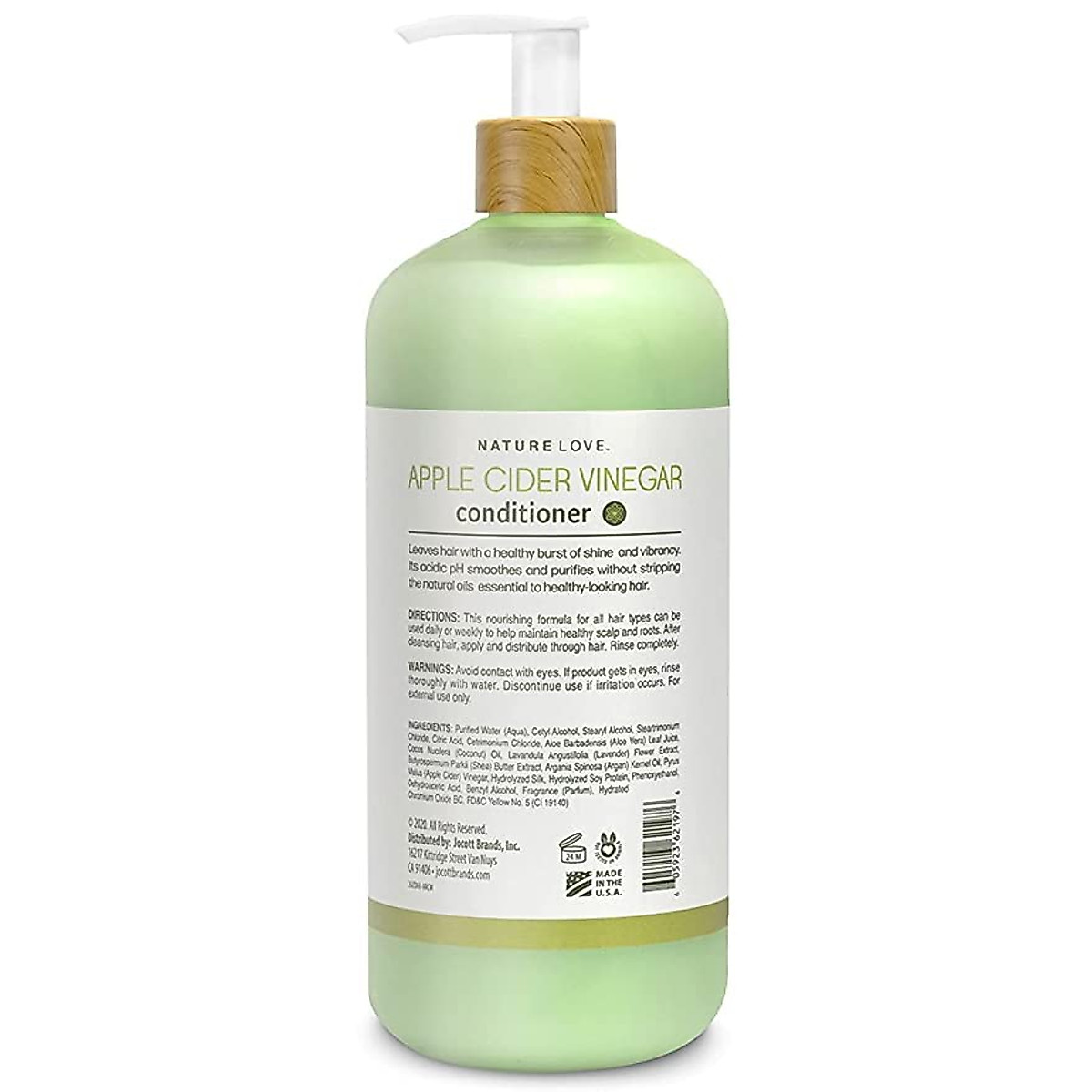 Nature Love Apple Cider Vinegar Conditioner | Clarify + Shine | Revitalize Hair and Scalp | Purifies Without Stripping | Paraben Free, Cruelty Free, Made in USA (25 oz)