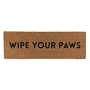 Santa Barbara Design Studio Pets Collection Coir Fiber Door Mat, 30 x 10-Inch, Wipe Your Paws
