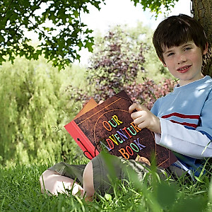 Our Adventure Book 12x12 Inch,Scrapbook Album Large Handmade Travel Scrapbook 60 Pages DIY Album for Anniversary,Wedding,Travelling,Writing,Baby,Friends,Family,Couple Gifts (Up House)