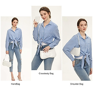 lapsting Shoulder Bag for Women 90s Trendy Purse Small Clutch Y2K Fashion Mini Black Handbag with Crossbody Strap Black