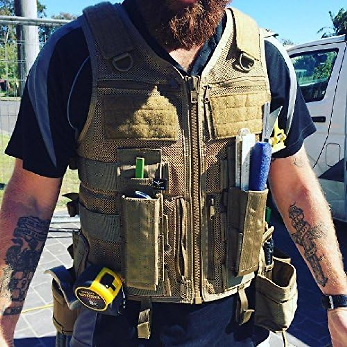 Atlas 46 AIMS Saratoga Tool Vest, Universal Chest Rig, Attach Pouches and Holsters - Berry Compliant - Made in the USA