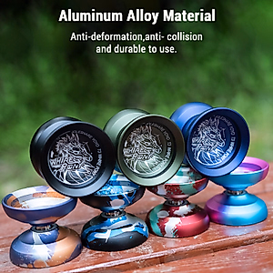 Lixada Yoyo Ball Aluminum Alloy with Responsive and Unresponsive Bearings+Yoyo String+Glove, Yo-yo Ball Set Professional Portable Durable for Beginner Competition