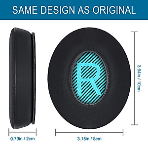 GEVO Cooling Gel Ear Pads for Bose QC25 Headphones, Replacement Ear Pads for Bose QuietComfort QC2 QC15 Ae2 Ae2i Ae2w Headphones, Breathable Sports Fabric, Extra Thick & Cooler for Longer (Black)