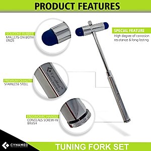 Cynamed Diagnostic Tuning Fork Set with Buck Hammer