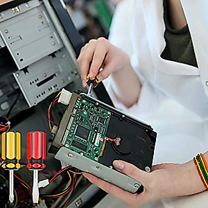 Buspoll short screwdriver set two-color small handle stubby screwdriver Phillips screwdriver and flat head screwdriver