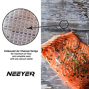 Neeyer Vacuum Sealer Bags,8" x 100' Roll Keeper with Cutter, Ideal for Food Saver,BPA Free Safe Universal, Great for vac storage, Meal Prep or Sous Vide
