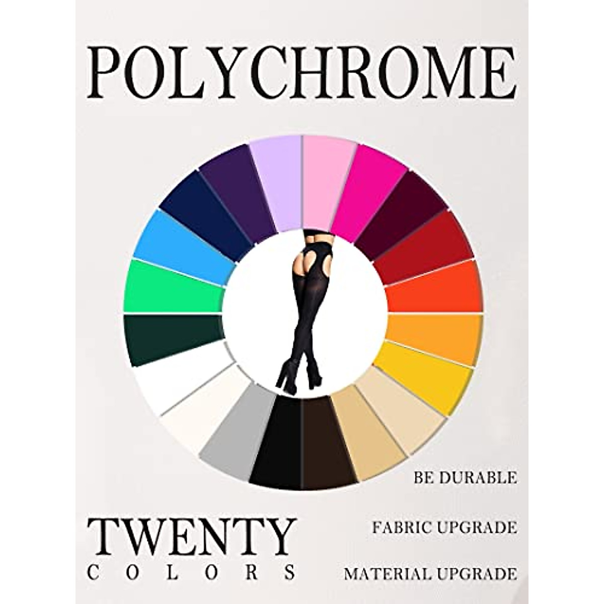 SUREPOCH Suspender Tights for Women Plus Size Garter Belt Black Control Top Pantyhose