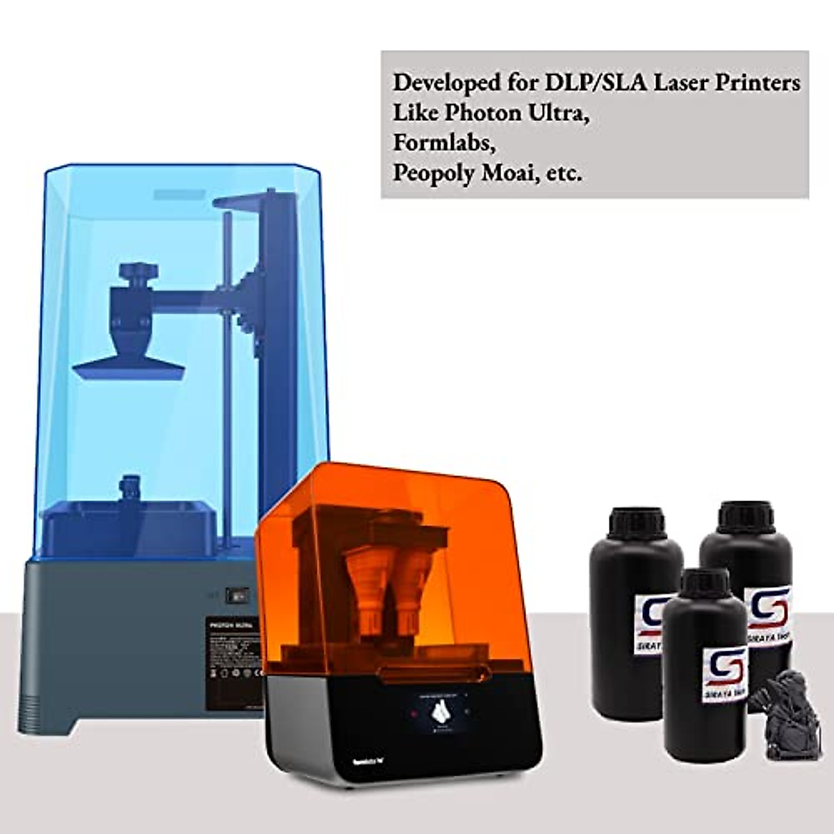 Siraya Tech Form 3D Printer Resin Ultra DLP SLA 405nm UV Curing Photopolymer Resin with High Precision Easy to Print Model Resin for Photon Ultra DLP Laser SLA 8K Capable 3D Printer Grey 1000g