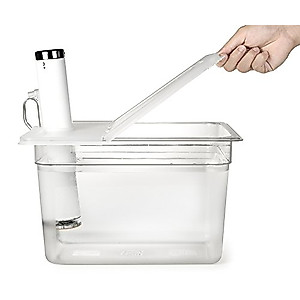 EVERIE Sous Vide Container 12 Quart with Collapsible Hinged Lid Compatible with Breville Joule Sous Vide Immersion Circulator Cooker (Side Mount)