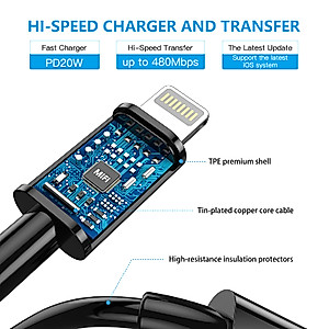 hibiker 3Pack USB C to Lightning Cable 10FT