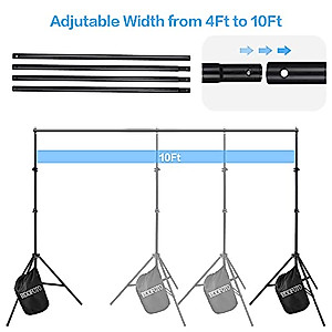 Backdrop Stand 6.5x10ft/2x3m, BDDFOTO Photo Video Heavy Duty Background Stand Support System for Parties with Carring Bag for Green Screen Muslin