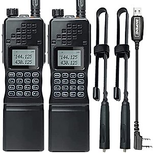 2 Pack Baofeng AR-152 10W ham Radio Powerful Military Grade Radio 12000mAh Battery Long Range Walkie Talkie with ar-152a cs tactical antenna and programming cable Two Way Radio Full Set