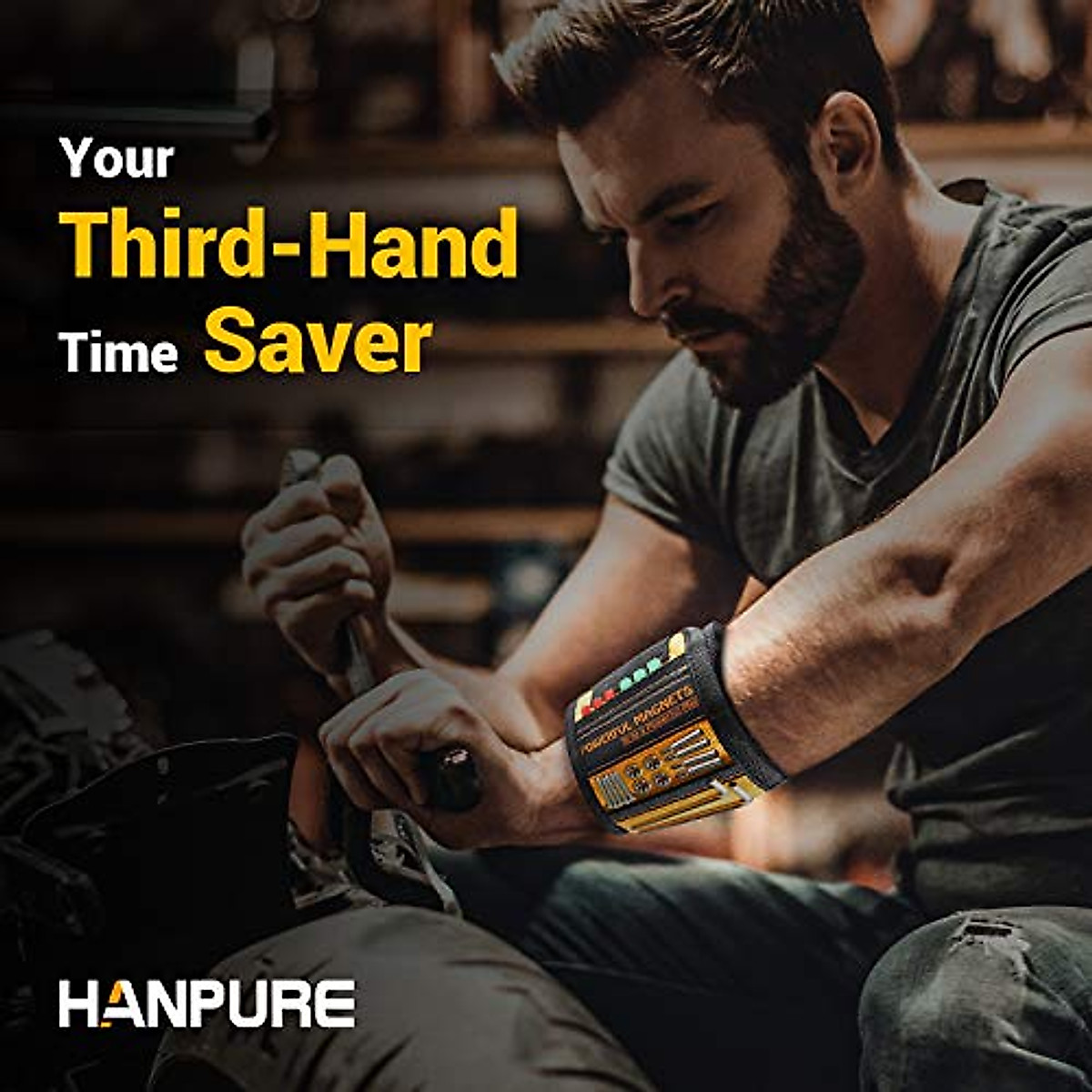 Magnetic Wristband Christmas Stocking Stuffers - Cool Gadgets Birthday Gifts Ideas for Men Women Dad Husband Him Boyfriend Teenagers, Cool Stuff Magnet Wrist Tools Belt Holder for Holding Screws Drill