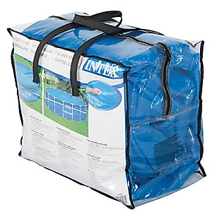 Intex Rectangular Solar Frame Set Swimming Pool Cover with Heat Retention, Easy Installation, and Own Carry Bag for Pools, Blue