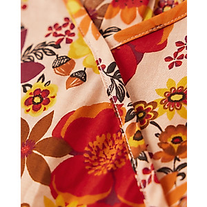 Gymboree Girls and Toddler Short Sleeve Casual Printed Dresses, Harvest Fall Flowers, 7 US