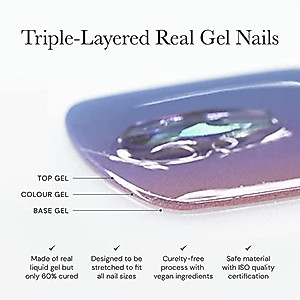 ohora Semi Cured Gel Nail Strips (N Cream Beige) - Works with Any Nail Lamps, Salon-Quality, Long Lasting, Easy to Apply & Remove - Includes 2 Prep Pads, Nail File & Wooden Stick - Beige