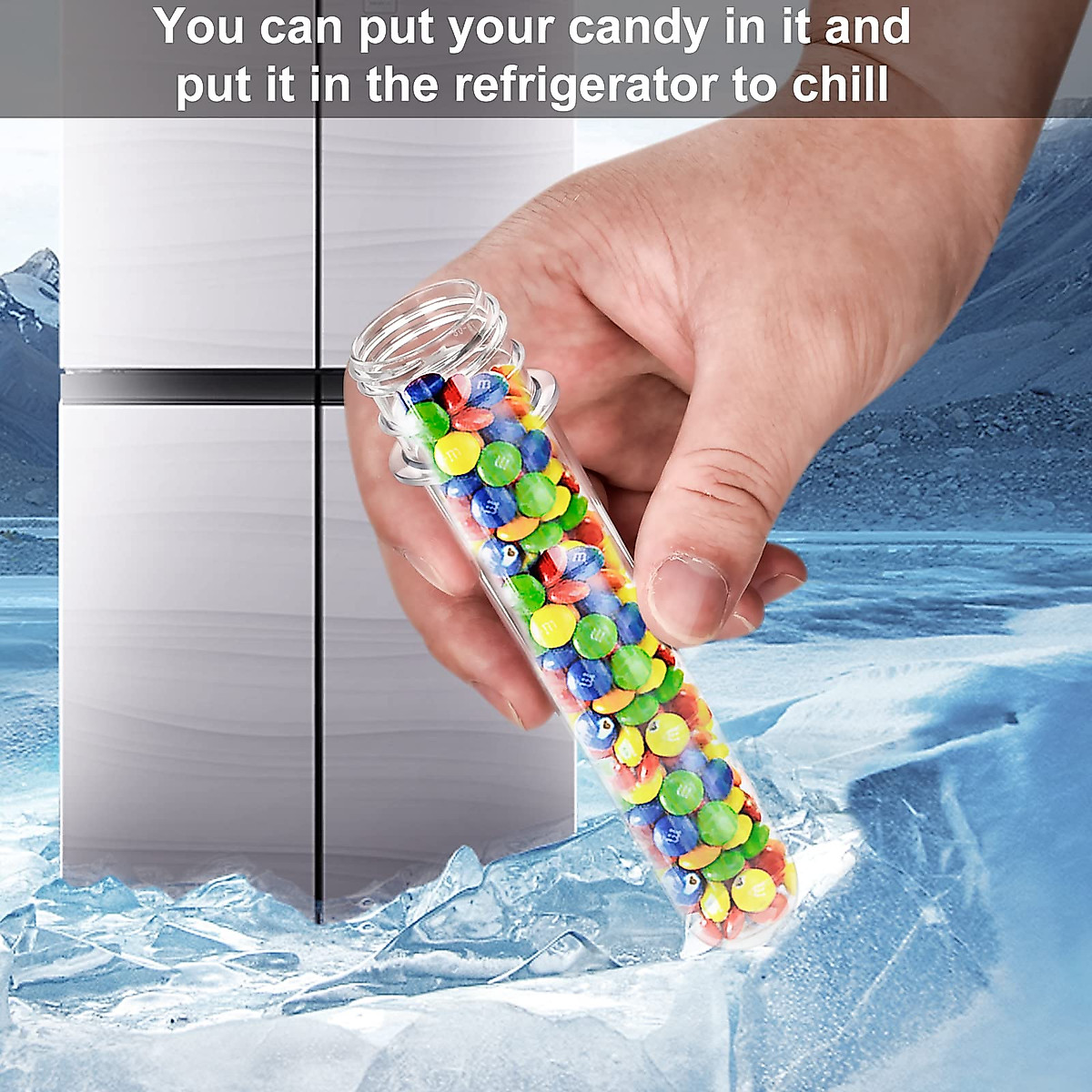 6PCS Plastic Test Tubes with Screw Caps 45ml Clear Tubes for Scientific Experiments, Party Decoration, Sample, Candy, Bath Salt, Storage