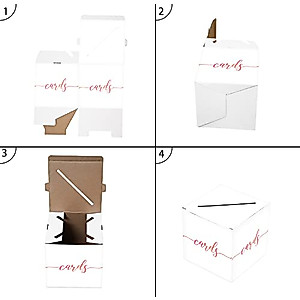 Receiving Card Box – 8”*8”*8” Gift Or Money Box Holder for Wedding,Baby or Bridal Shower,Birthday, Graduation,Engagement, Party Favor, Decorations, 1 Set(hezi-B020)
