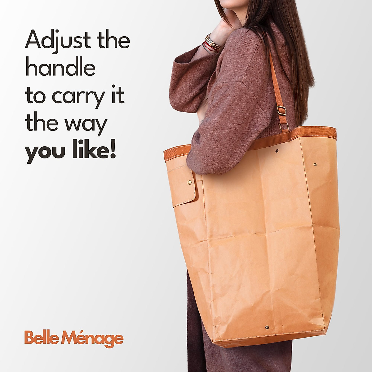 Belle Menage Kitchen Recycling Bin, Small Recycling Bin for Kitchen Indoor, Paper Recycling Bin, Can Recycling Bin, Trash Recycle Bin Combo, Trash Can and Recycle Bin Combo (White+Orange)