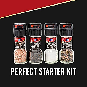 McCormick Salt & Pepper Grinder Variety Pack (Himalayan Pink Salt, Sea Salt, Black Peppercorn, Peppercorn Medley), 0.05 lb