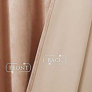 StangH Beige Blush Curtains Velvet - Home Decoration Back Tab Design Light Blocking Window Curtains, Sound Lower Privacy Drapes for Classroom/Baby Sleeping, W52 x L96, 2 Pieces