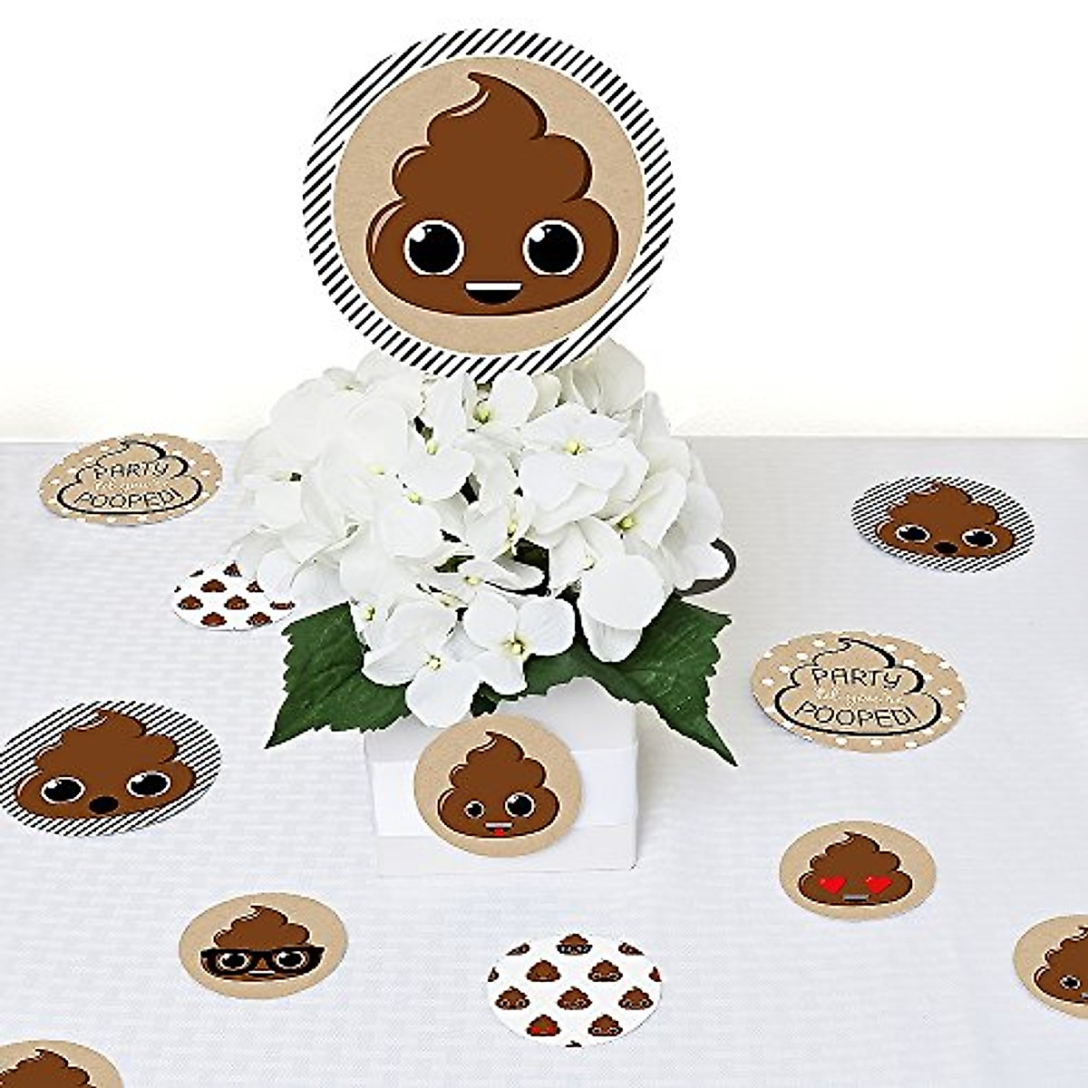 Party 'Til You're Pooped - Poop Emoji Party Giant Circle Confetti - Party Decorations - Large Confetti 27 Count