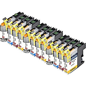 Blake Printing Supply Compatible Ink Cartridge Replacement for Brother LC101, LC103 (Black, Cyan, Magenta, Yellow, 12-Pack)