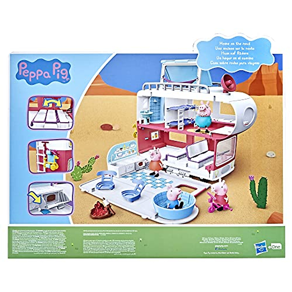 Peppa Pig Peppa’s Adventures Peppa’s Family Motorhome Preschool Toy, Vehicle to RV Playset, Plays Sounds and Music, Ages 3 and up