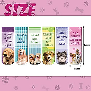 24 Pieces Magnetic Bookmarks Magnet Page Markers Inspirational Bookmark with Scripture and Inspiration Quotes Assorted Book Markers Set for Students Teachers Reading Supplies Puppy Faces