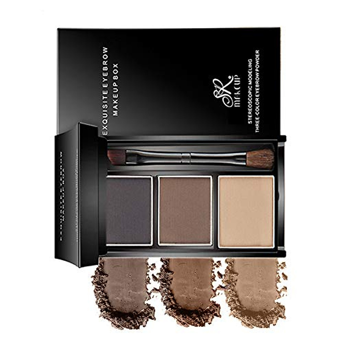 Makeup powder eyebrow powder 3-color eyebrow set-eyebrow color palette-beauty cosmetic eyebrow pencil for nose shadow-professional makeup eyebrow filler