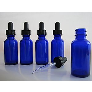 GreenHealth Cobalt Blue Glass Bottles with Droppers, 2 fl oz - Set of 12