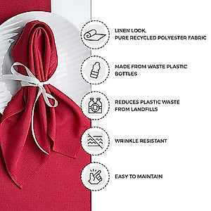 D'Moksha Homes Red Linen Placemats Set of 4-13 x 18 inch, Spring Placemats, Linen Look Recycled Fabric Tablemats, Red Placemats, Summer Placemats, Spring Placemats - Easy Care Machine Washable