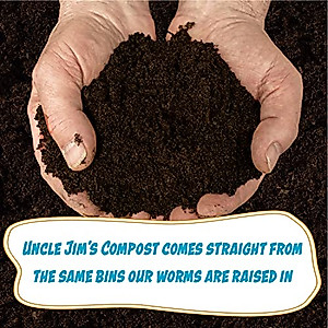 Uncle Jim's Worm Farm Black Gold Worm Castings Compost Fertilizer for Garden Soil | Red Wriggler Earthworm Casting Organic Fertilizer for Plants | Nutrient Rich Fertilizer Solutions | 4 lbs