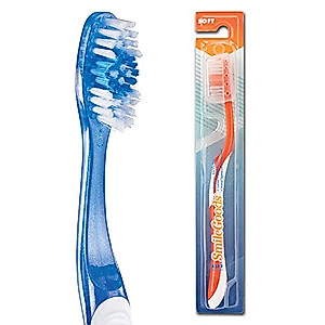 SmileGoods A392 Toothbrush, 39 Tuft, Soft Bristle, Individually Packaged Toothbrushes, Assorted Colors, Bulk Pack of 72