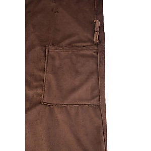 Canyon Rose Cloud 9 Men's Plush Microfiber Spa Robe, Kimono Style Wrap, 3/4 length Sleeves, Side Pockets, Waist Belt with Bi-level Loops, Machine Washable, 52 inch length, Chocolate Brown, XL