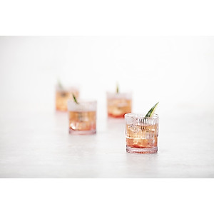Fortessa NoHo Collection Set of 4 Cocktail Glass, 4 Count (Pack of 1), Pink