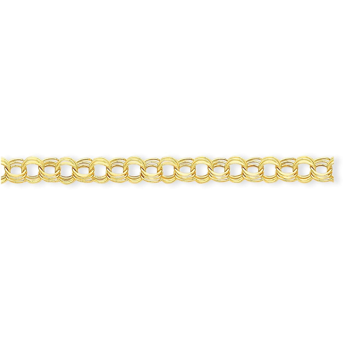 FindingKing 14K Gold Triple Link Charm Bracelet Jewelry 8"