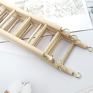GXXMEI 4PCS Bird Toys Wooden Ladder, 4 Sizes Parakeet Toys Wood Ladder, Natural Wooden Step Ladder Bird Ladder, Bird Climbing Toys Bird Toys for Parakeets, Parrots, Cockatoo and Lovebirds