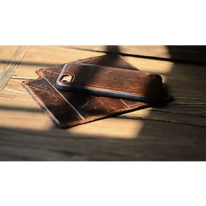 Rfid Distressed Handmade Genuine Leather Case For Iphone 14 Pro Max 11 12 13 Leather Wallet Detached Style With Magnetic Phone Case Coffee