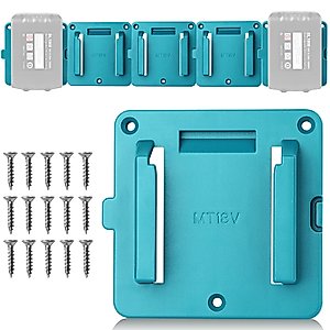 TenHutt 5Packs Battery Holders for Makita 18V Battery for Makita Battery Holder Wall Mount Fit with BL1860 BL1850 BL1840 BL1830(5 Pack)