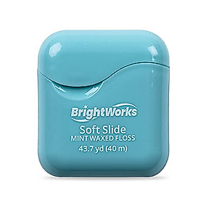 BrightWorks Soft Slide Dental Floss, for Tight Spaces and Extra Comfort, 43.7 Yards (Pack of 4)