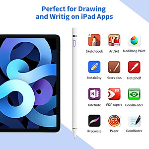 Stylus Pen for Apple iPad, Upgraded Styluses Compatible with iPad 9/8/7/6/5 Gen Air 4/3/2 Mini 6/5/4 Pro 12.9/11/10.5/9.7 Inch High Precision Alternative Digital Drawing Writing 1st 2nd Pencils