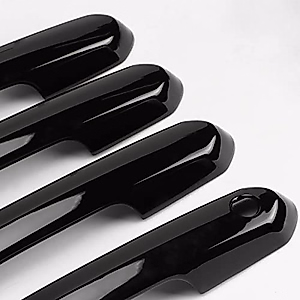 DLOVEG Car Door Handle Cover Compatible for 2019- 2021 2022 2023 Toyota Rav4 Accessories for Highlander 2023 2022 2021 2020 Handle Protectors with Smart Keyless Holes (Glossy Black)