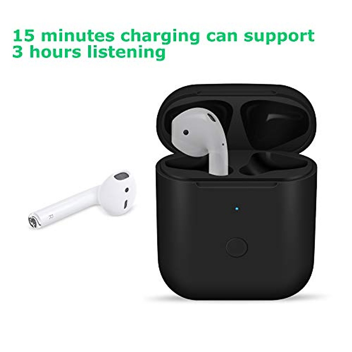 Wireless Charging Case Compatible with AirPods 1 2，Air pods Charger Case Replacement with Bluetooth Pairing Sync Button，no Aipods