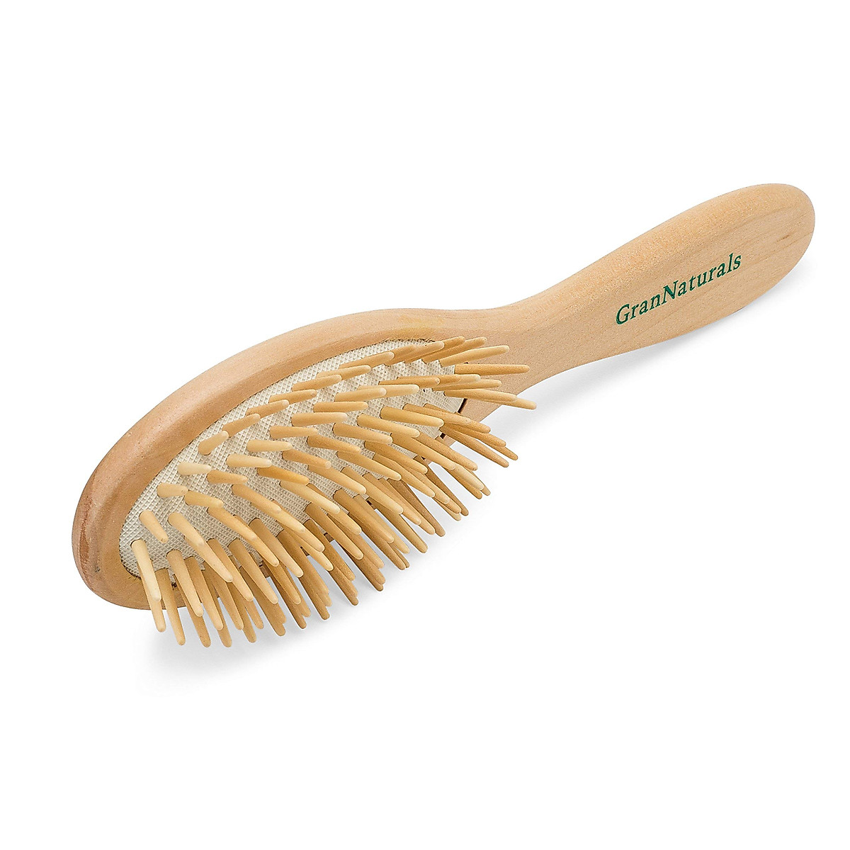 GranNaturals Wooden Brush with Wooden Bristles -Oval Wood Curly Hair Brush for Detangling and Styling for Womens Hair