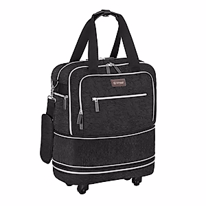 Biaggi Zipsak Boost! Foldable Underseat Carry-On Expands to Full Size Carry-On - Custom Sized Packing Cube Included (Black)